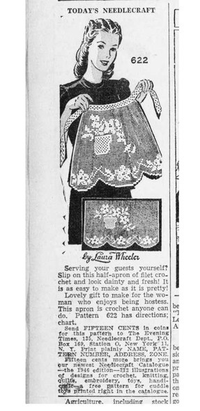Filet Crochet Apron Pattern Flower Motif Mail Order Design 823