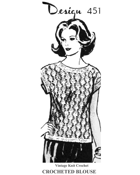 Womans Crochet Plus Size Top Pattern Pineapple Yoke Design 7182