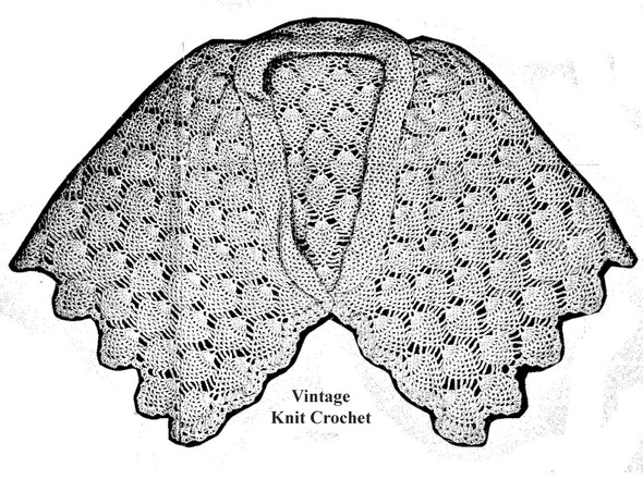 Easy Crochet Capelet Pattern Shell Stitch Mail Order 2688 Anne Cabot