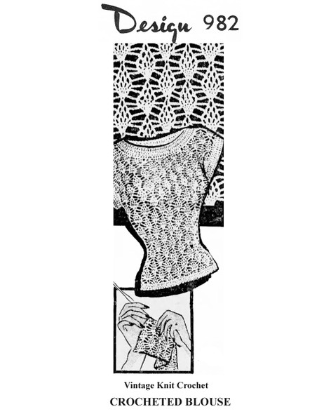 Womans Crochet Plus Size Top Pattern Pineapple Yoke Design 7182