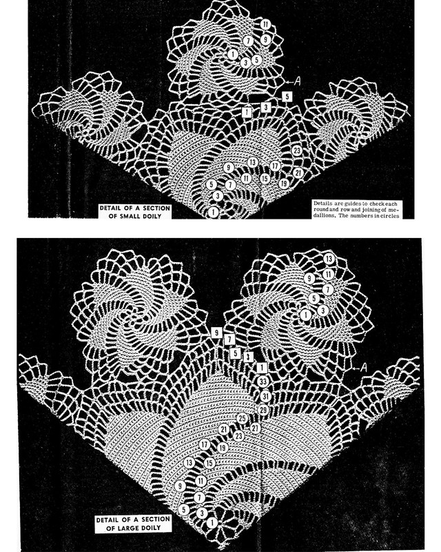 Pinwheel Crocheted Doilies Pattern Small Large Laura Wheeler Design 938