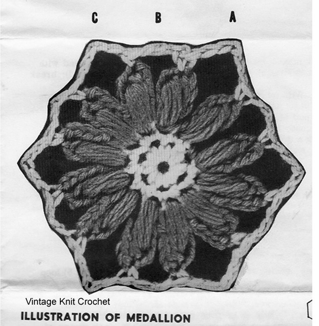 Crochet Flower Medallion Afghan Pattern Laura Wheeler 711 Mail Order