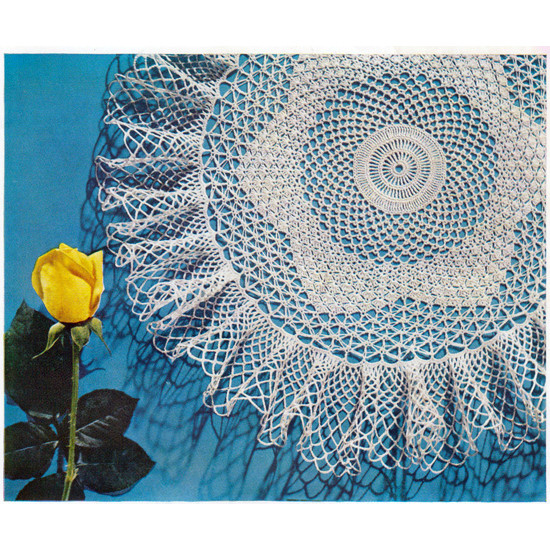 Crochet Doily Pattern, Daisy Border