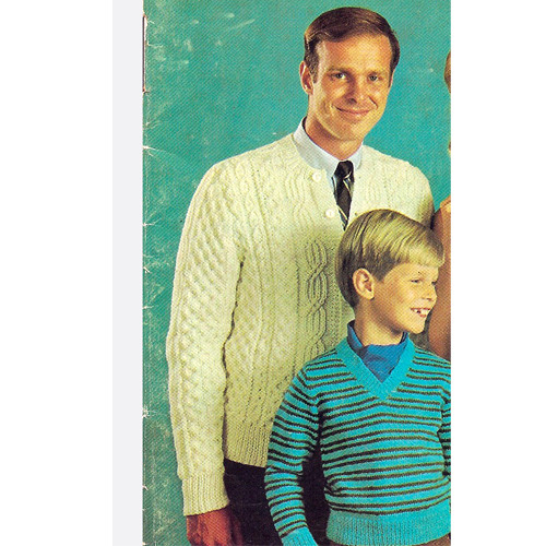 Mans Aran Sweater Knitting Pattern