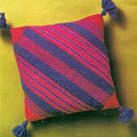 Knitted Pillow Pattern, 4 Geometric Designs