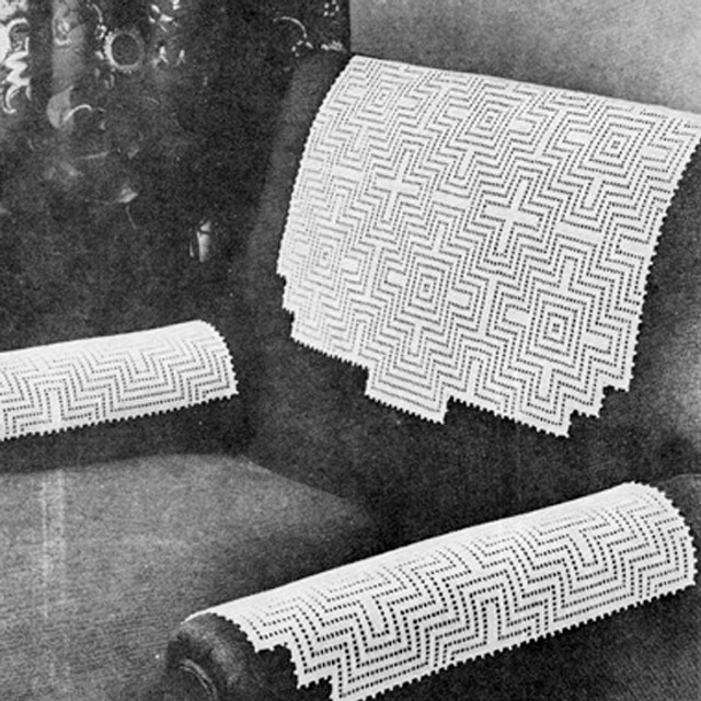 Geometric Crocheted Doily Chair Set Pattern