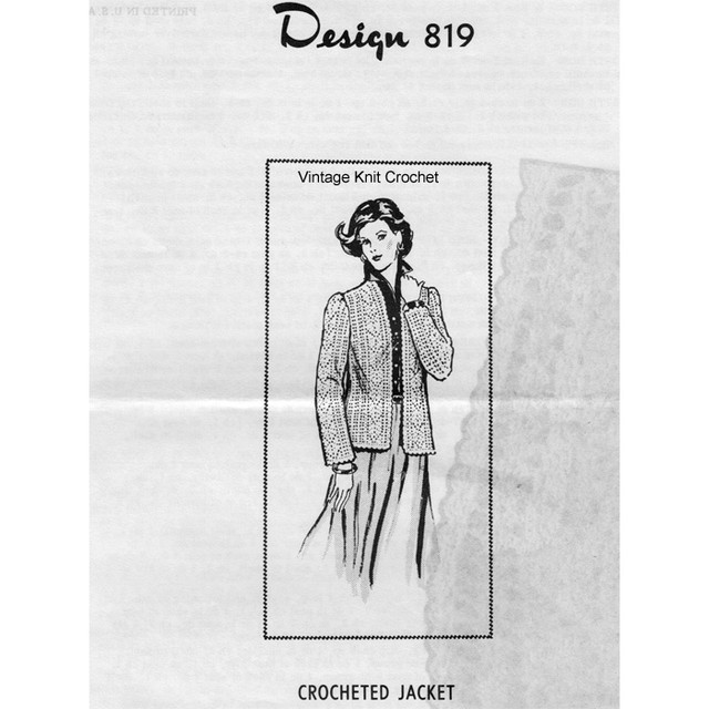 Crocheted Pineapple Jacket Pattern, Laura Wheeler 819