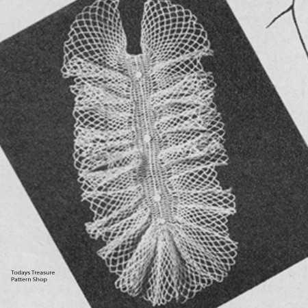Double Jabot Collar Cuffs Crochet Pattern, Vintage 1930s
