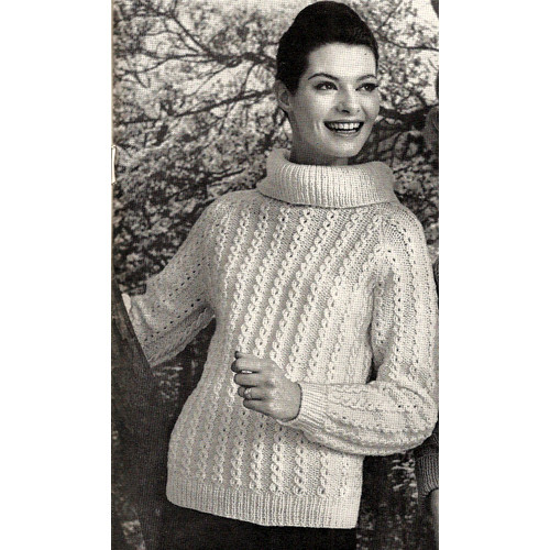 Long Cowl Neck Sweater Knitting Pattern