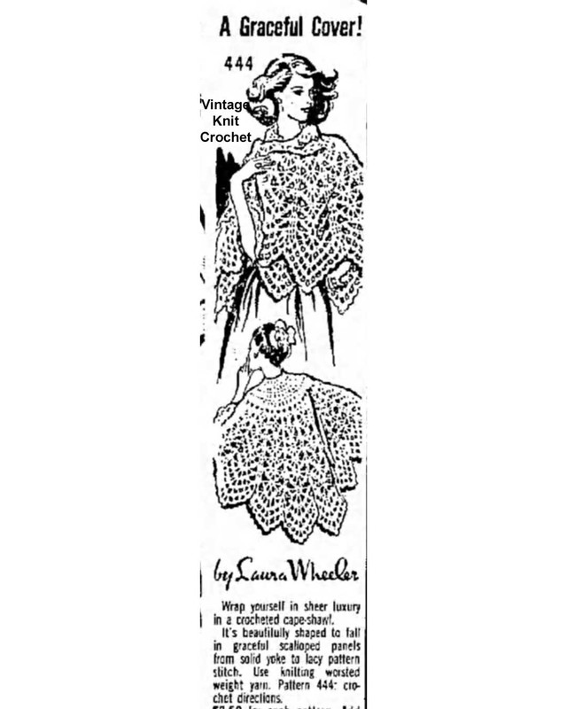 Long Crochet Cape Shawl Pattern Mail Order Design 444 Laura Wheeler