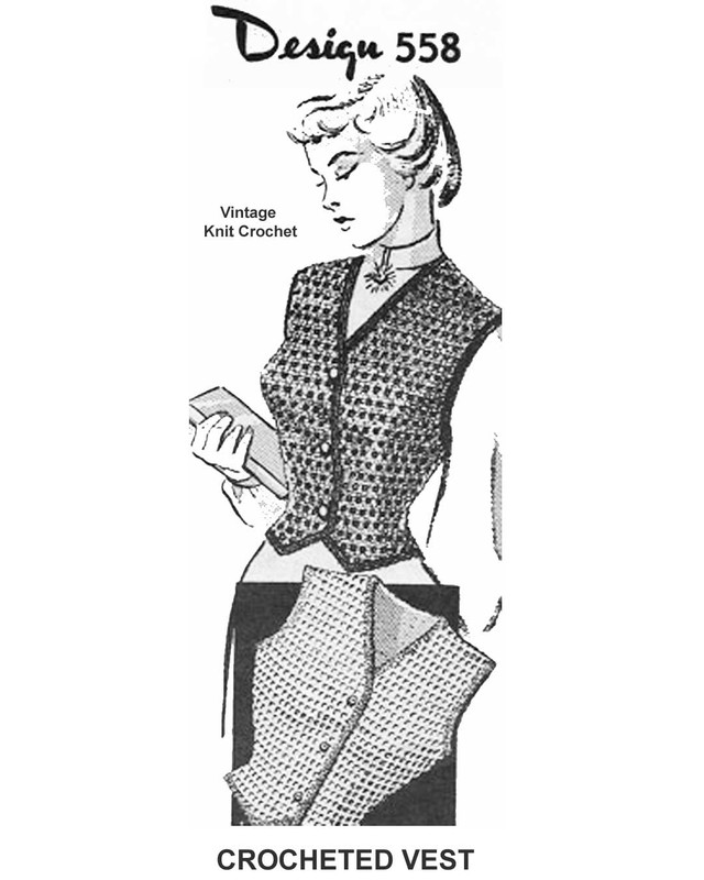 Crochet Vest Pattern Fitted With Shaped Hem Laura Wheeler 558 Mail