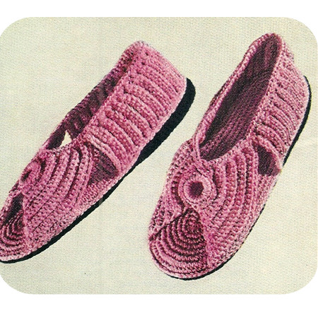 Knitted Slippers Pattern, Checkerboard boors
