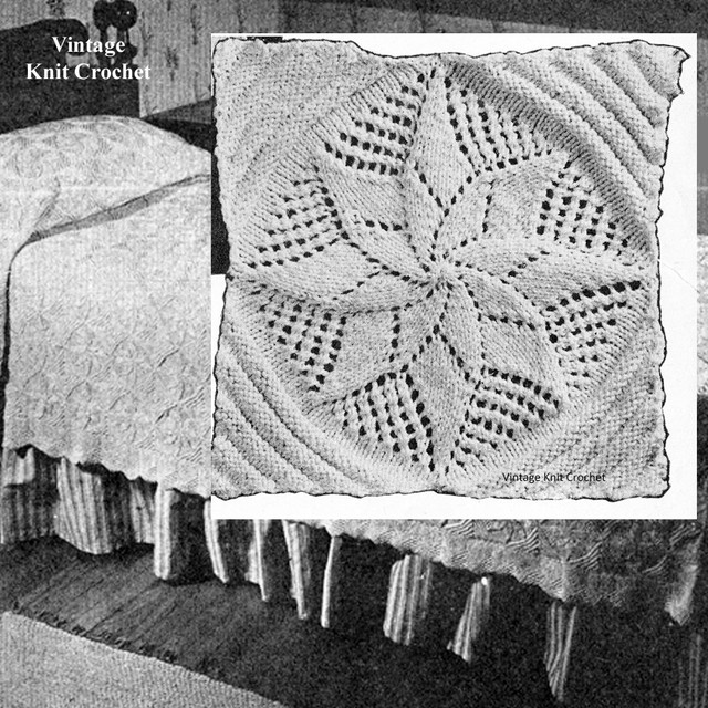 Crochet Pinwheel Bedspread Square Pattern No 645