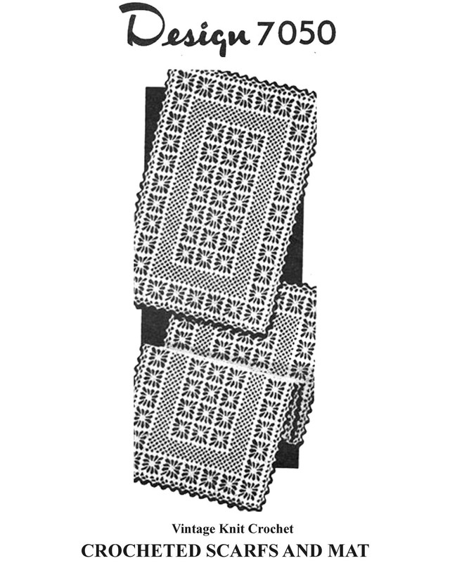 Spiderweb Crochet Runner Mats Pattern Pineapple Border Design 3075