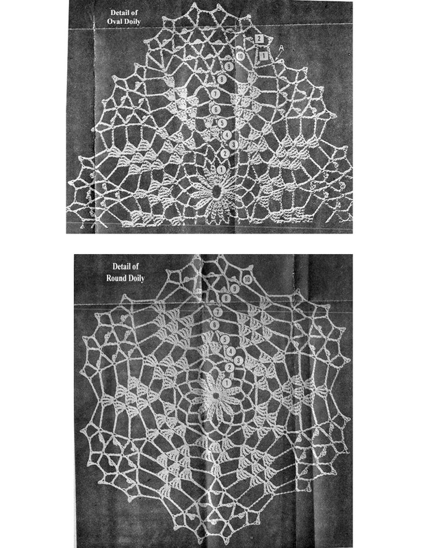 Small Crochet Doilies Pattern Round Oval Mail Order Design 7177