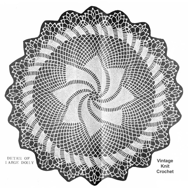 Crocheted Pinwheel Doilies Pattern Small Medium Large Laura Wheeler 333