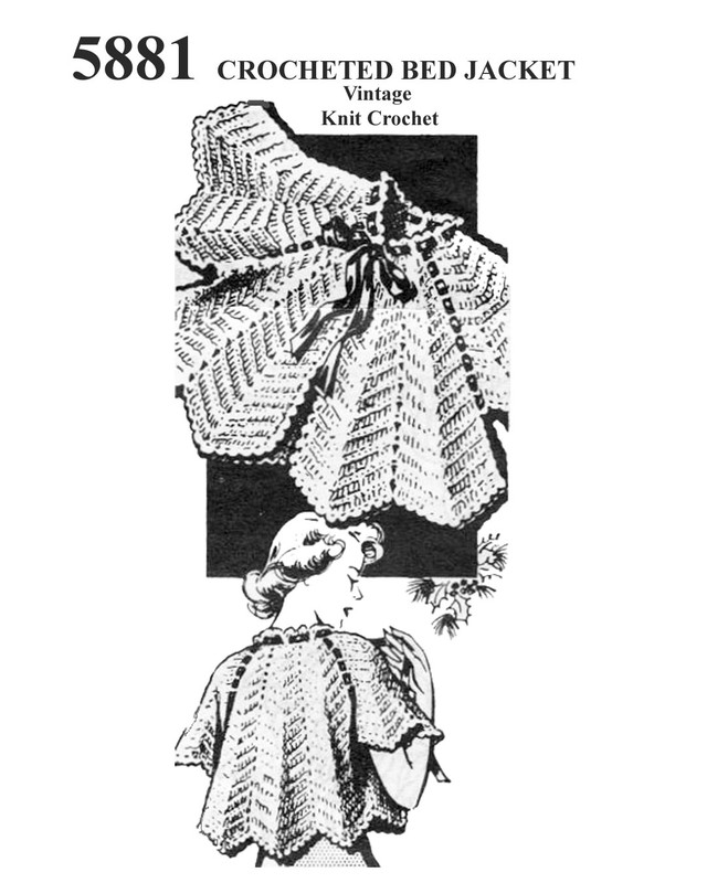 Crochet Lace Bed Jacket Pattern, Anne Cabot 5794 Mail Order