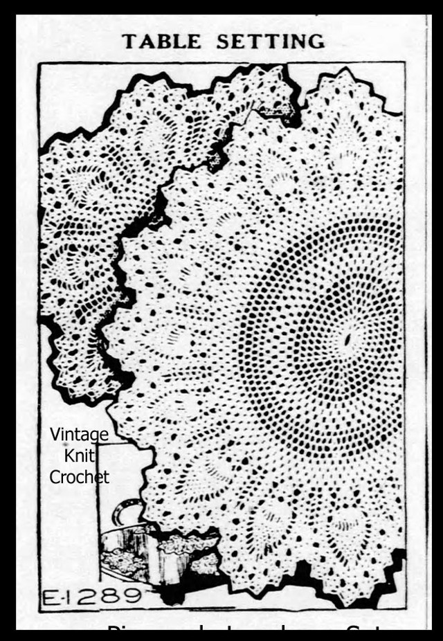 Crochet Pineapple Luncheon Set Pattern No 7623
