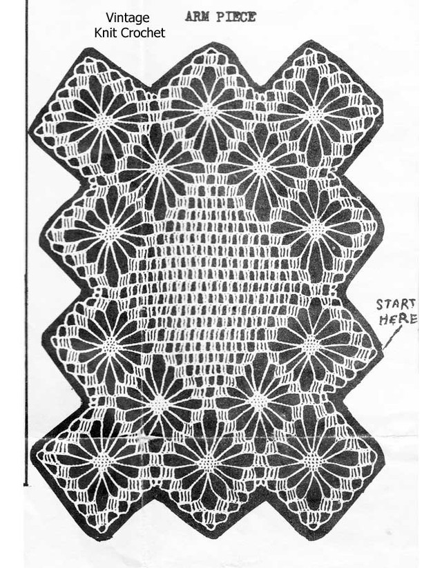 Crochet Spiderweb Lace Chair Set Pattern No 2177