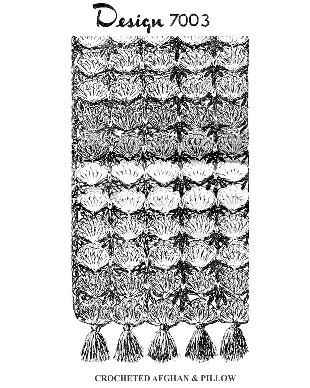 Crochet Afghan Pattern, Shell Rib Stitch, Mail Order 7274 Alice Brooks