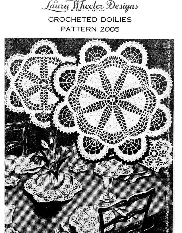 Crochet Doily Pattern Luncheon Set In Flower Motif Laura Wheeler 539