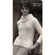 Shell Cardigan Crochet Pattern, Large Fold-Over Collar, Vintage 1960s