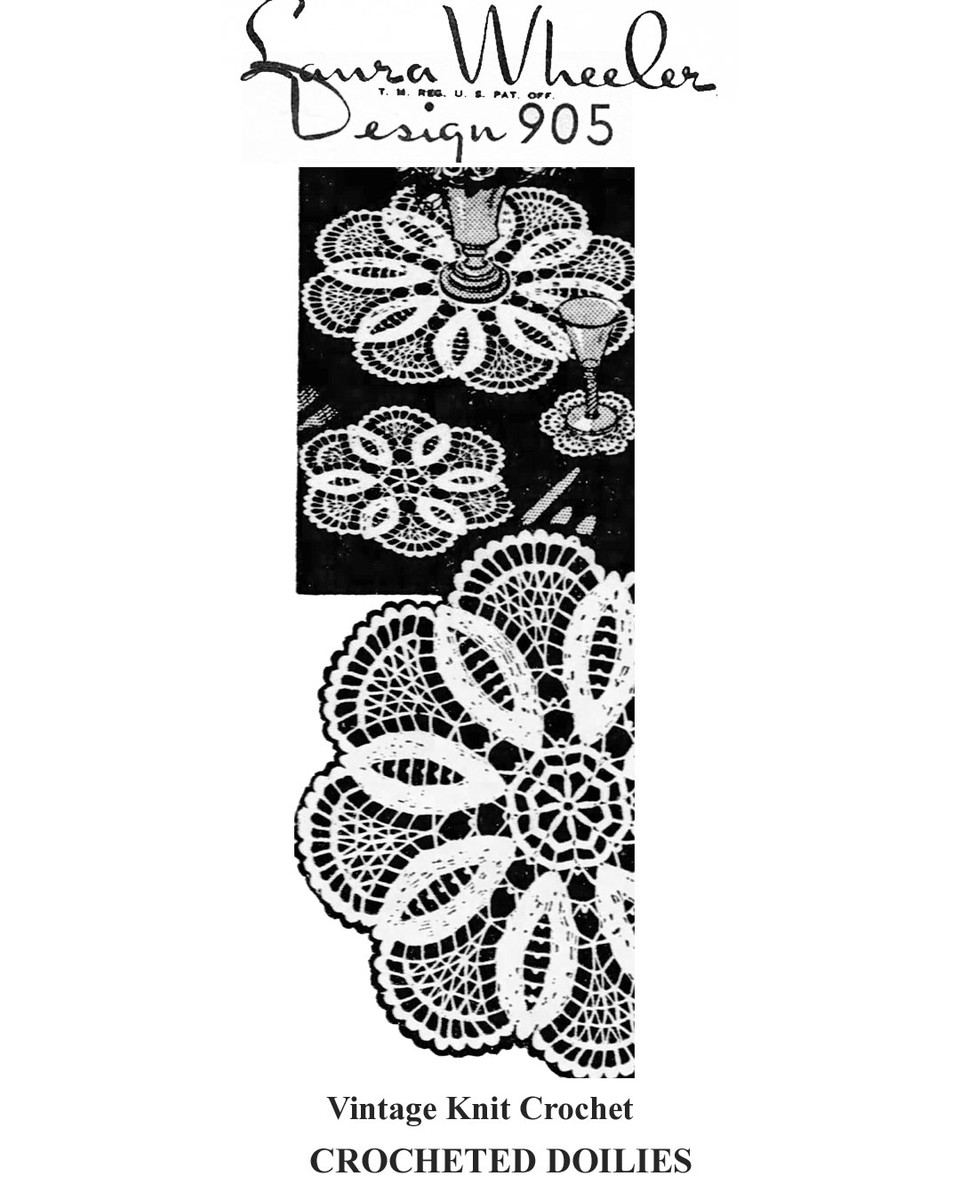 Crochet Flower Doilies Pattern, 3 sizes Small Medium Large, Alice ...