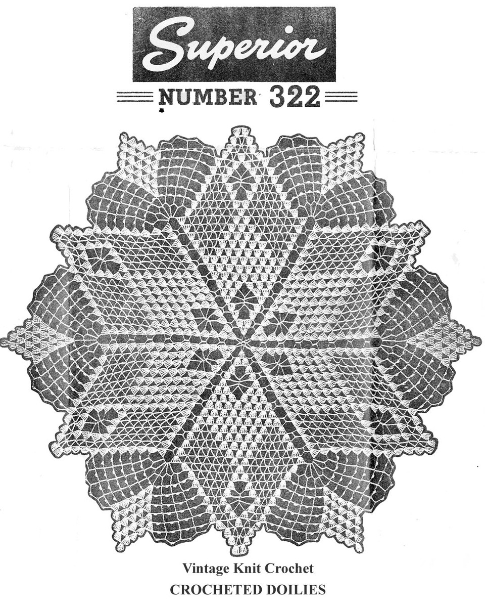 Crochet Doilies Pattern, Large Small, Spiderweb in Star Motif, Superior ...