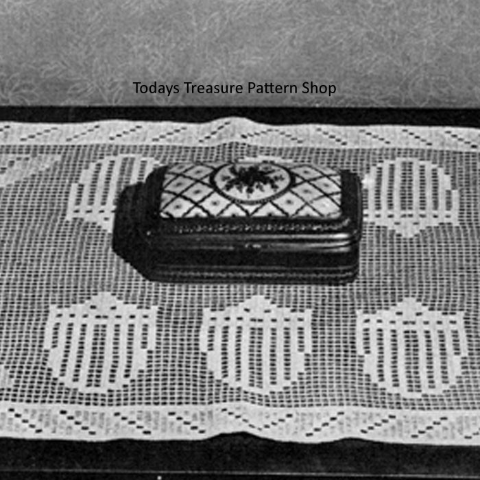 Filet Crochet American Eagle Runner Pattern - Vintage Knit Crochet ...