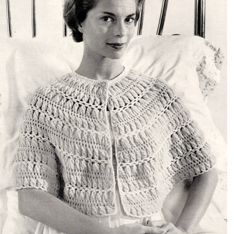 Easy Hairpin Lace Bed Jacket Pattern, Medium