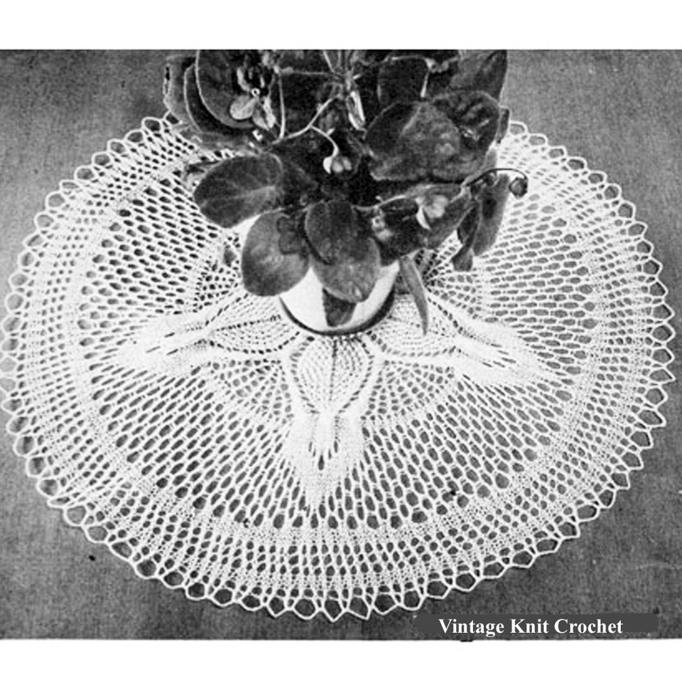 Vintage Knitted Flower Doily Pattern Small Large Design 3130