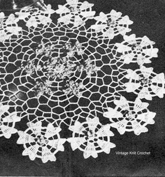 Crochet Flower Doily Pattern, Forget Me Nots