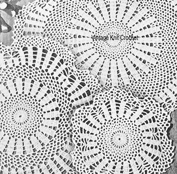 Crochet Flower Doily pattern, small medium large