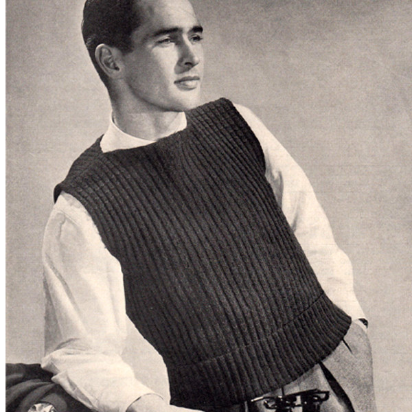 Sleeveless Sweater Mens Knitting Pattern