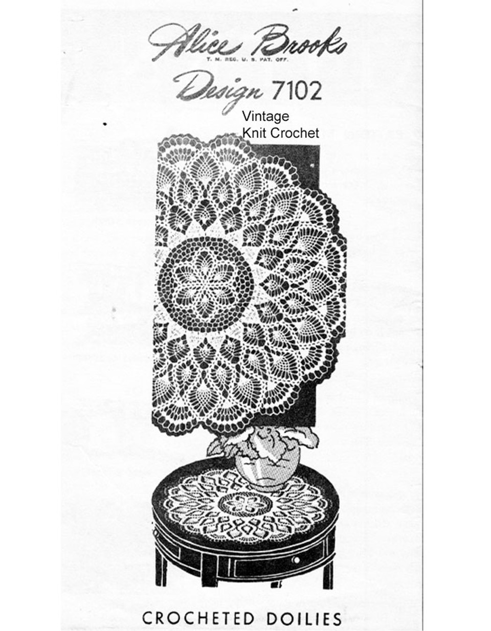 Small Large Pineapple Doily Crochet Pattern Design 7102