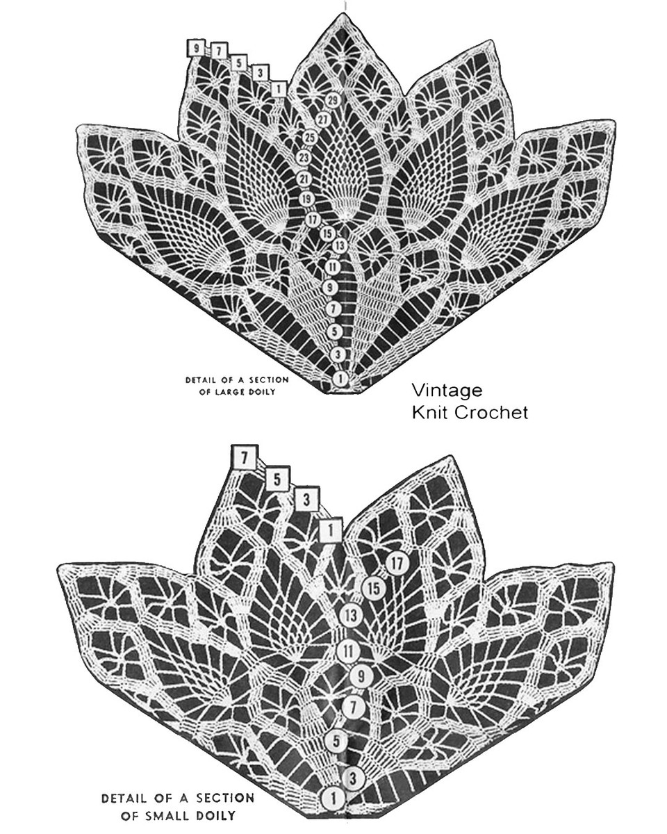 Small Large Pineapple Doily Crochet Pattern Design 7102