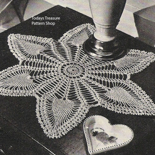 Six Pointed Pineapple Star Doily Pattern