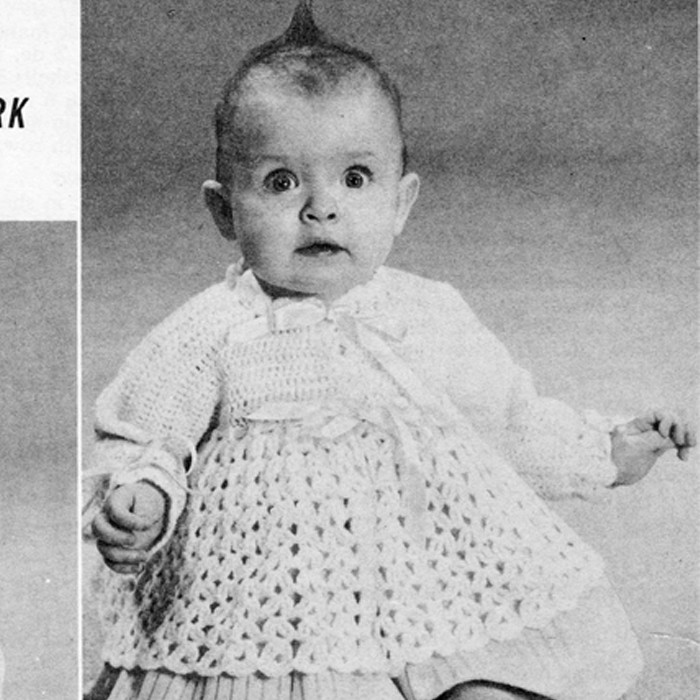 Baby Sacque Jacket Pattern for Knit Crochet