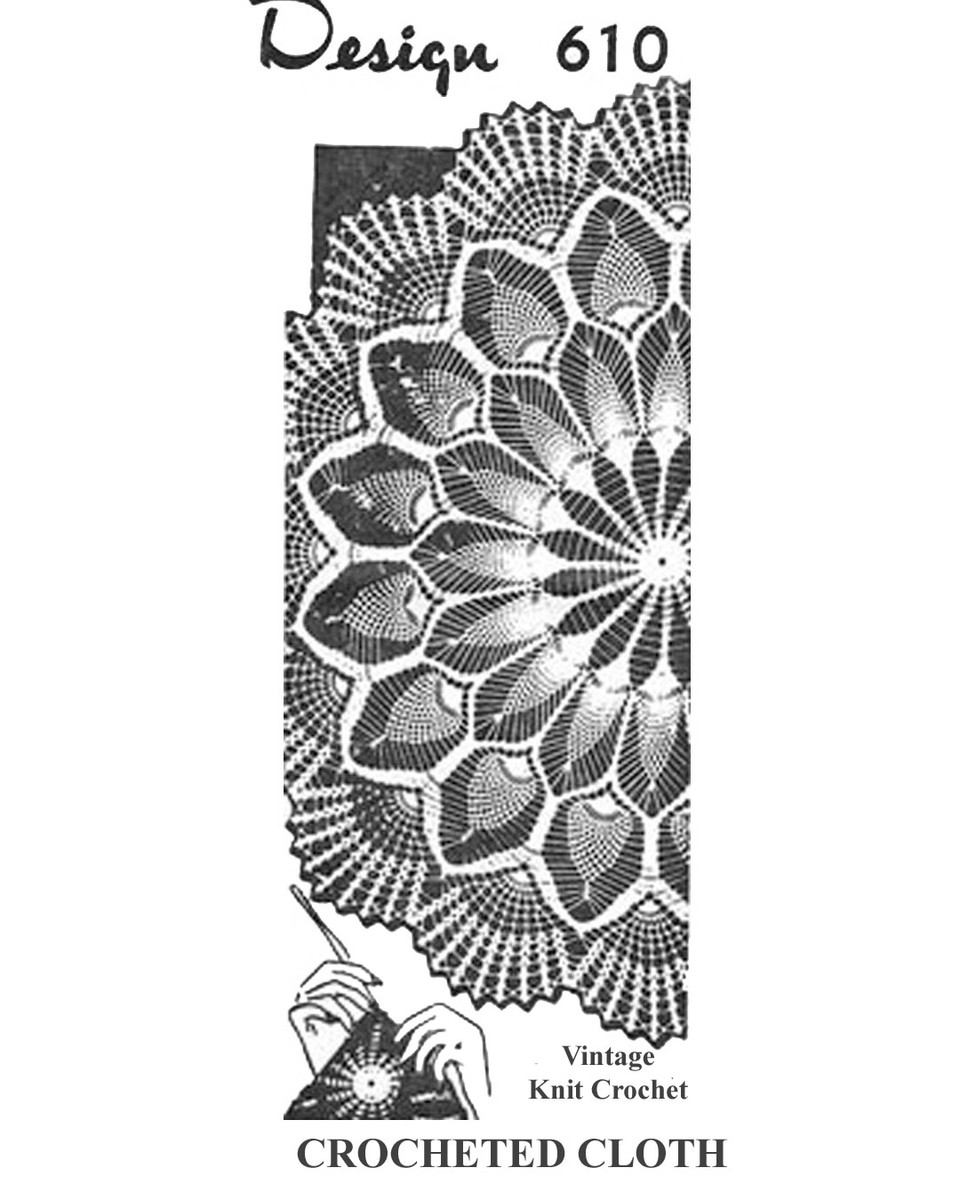 Crocheted Pineapple Tablecloth Pattern Round