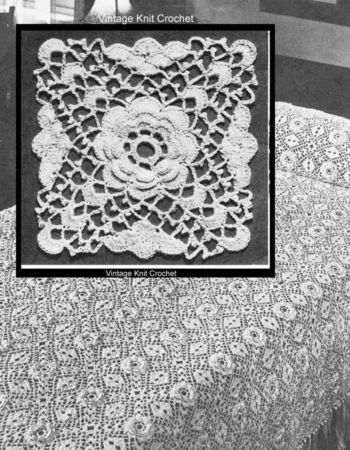 Vintage Crochet Bedspread Pattern No 6128