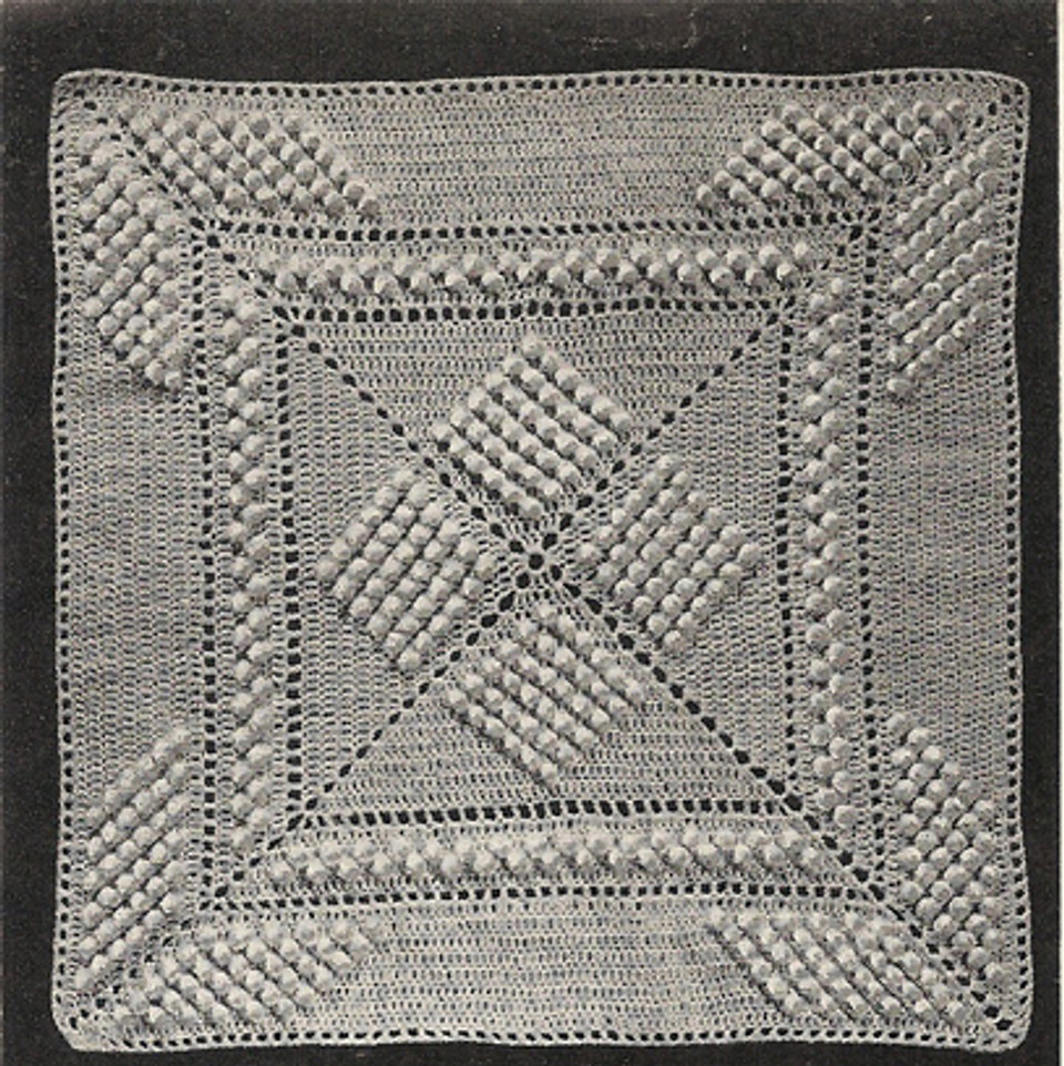 Popcorn Square Bedspread Crochet Pattern No 552