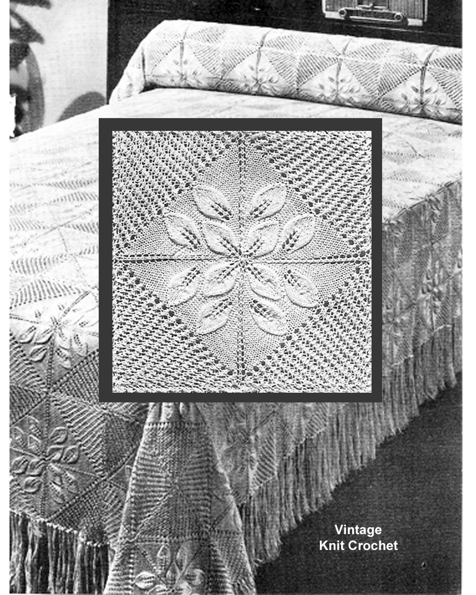Knitted Bedspread Pattern Sunflower Square