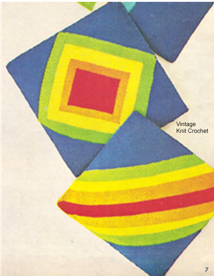 Knitted Pillow Pattern, 4 Geometric Designs