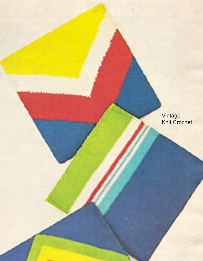 Knitted Pillow Pattern, 4 Geometric Designs