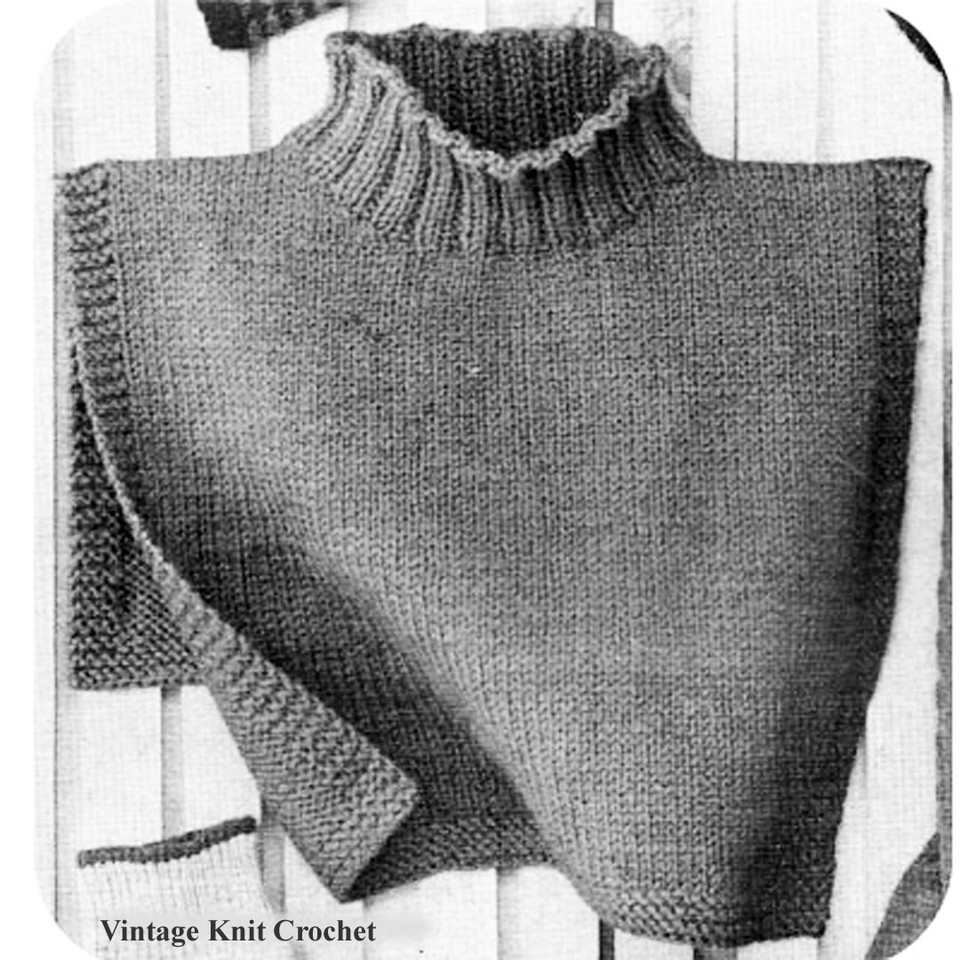 Misses Knitted Turtleneck Dickey Pattern