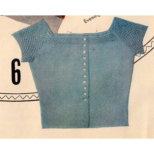 Blouse Knitting Pattern, Cropped with Openwork Shoulders