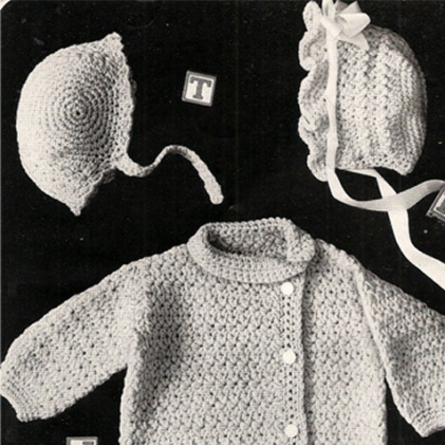 Star Stitch Crochet Baby Jacket Hat