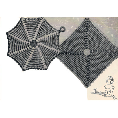 Crocheted Pinwheel Cloth Square Pattern, Design 7068