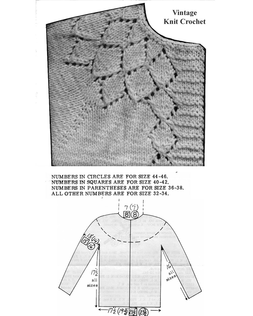 Knitted Cable Yoke Jacket Pattern, Alice Brooks 7128, Mail Order Design