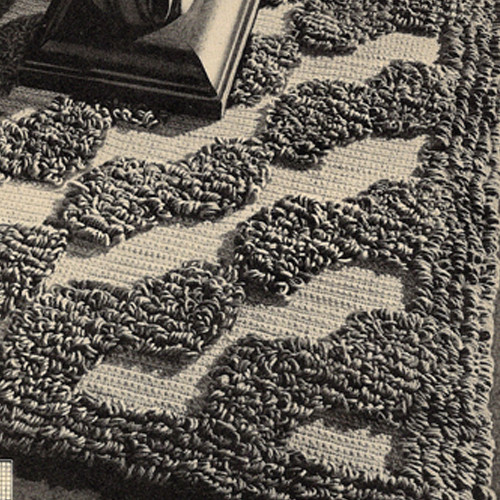 Square Blocks Loop Stitch Crochet Rug Pattern Contemporary